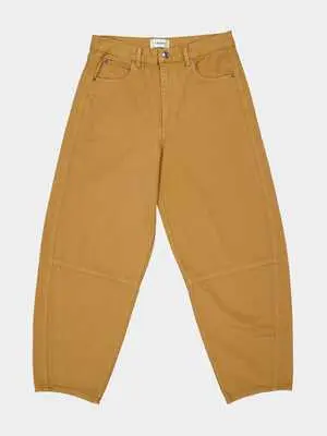 FRAME High-rise Barrel-leg Jeans - Orange