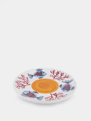 LES-OTTOMANS Handpainted Sicily Yellow Dessert Plate - Multicolour