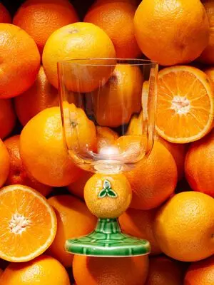 BORDALLO PINHEIRO Glass Goblet - Orange