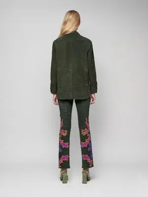 PAULA Chakakan Suede Embroidered Overshirt