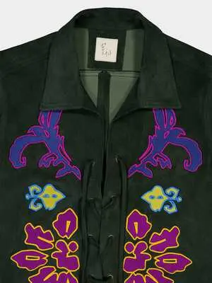 PAULA Chakakan Suede Embroidered Overshirt