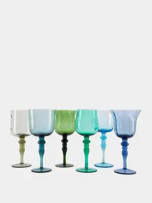 BITOSSI Set Of 6 Texture Goblets - Multicolour