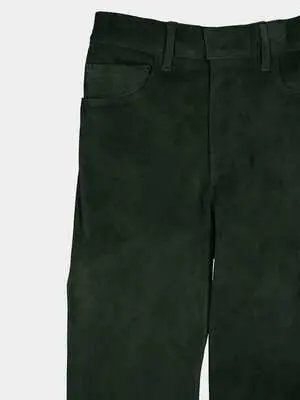 PAULA Zirconia Suede Embroidered Flared Pants - Purple