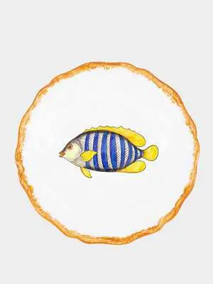 LES-OTTOMANS La Ménagerie D'été Fish Dinner Plate - Multicolour