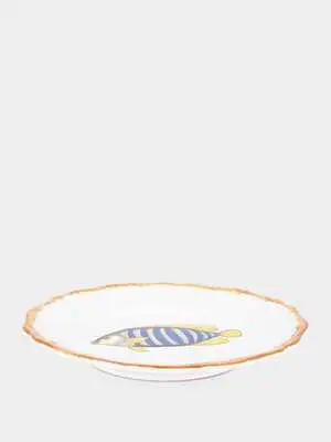 LES-OTTOMANS La Ménagerie D'été Fish Dinner Plate - Multicolour