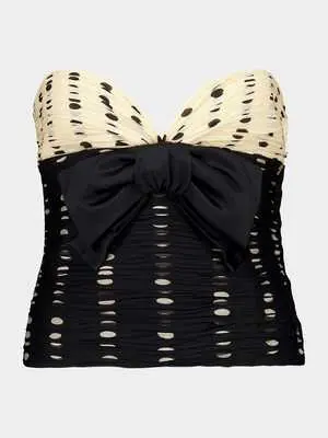 Valentino Garavani Chiffon Polka Dot Draped Top - Multicolour
