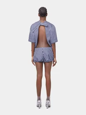 Rabanne Striped Embroidered T-shirt - Multicolour