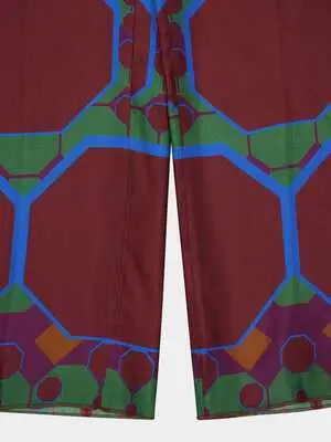 PAULA Printed Silk Twill Tailored Pants