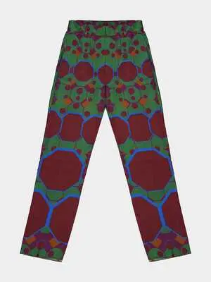 PAULA Printed Silk Twill Tailored Pants