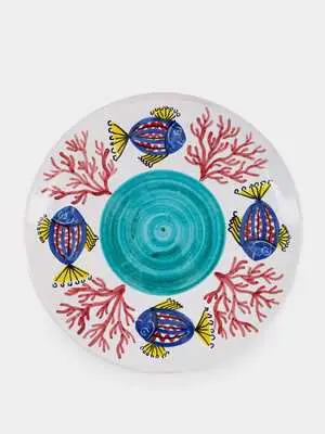 LES-OTTOMANS Handpainted Sicily Dinner Plate - Multicolour