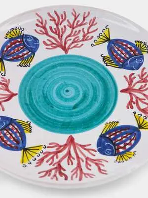 LES-OTTOMANS Handpainted Sicily Dinner Plate - Multicolour