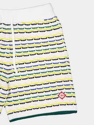 Casablanca Tuck Stitch Patterned Shorts - Multicolour