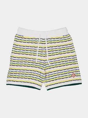 Casablanca Tuck Stitch Patterned Shorts - Multicolour