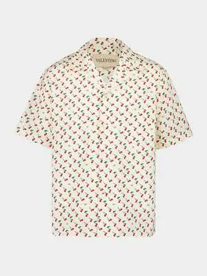 Valentino Garavani Butter Cotton Shirt With Cherryfic Print - Multicolour