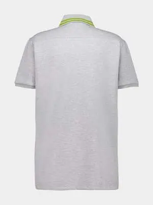 Gucci Mélange Cotton Piquet Polo Top - Grey