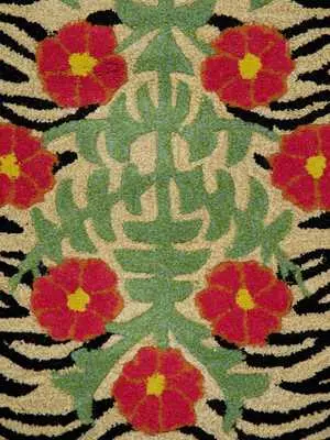 DOING GOODS Floral White Tiger Large Rug