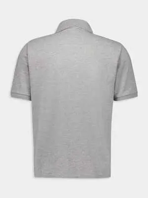Saint Laurent Cassandre Polo Shirt In Piqu - Grey