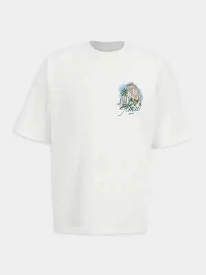 Amiri White Oversized Hotel Print T-shirt