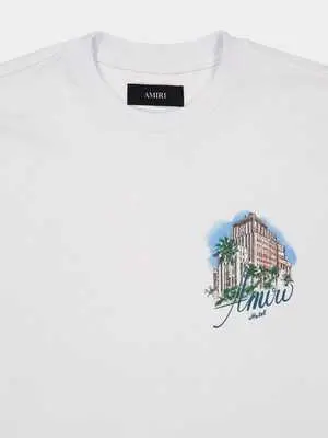 Amiri White Oversized Hotel Print T-shirt