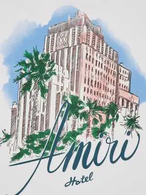 Amiri White Oversized Hotel Print T-shirt