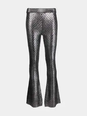 Rabanne Metallic Flared Trousers - Grey
