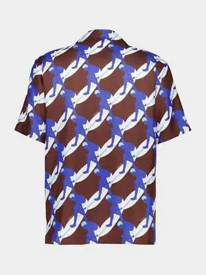 Gucci Brown Printed Silk Bowling Shirt - Multicolour