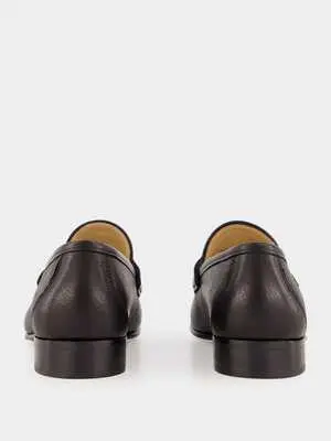 Valentino Garavani Leather Loafers With Brass Logo - Grey