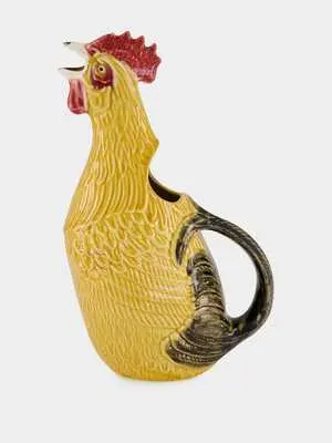 BORDALLO PINHEIRO Rooster Jug 30cm - Yellow