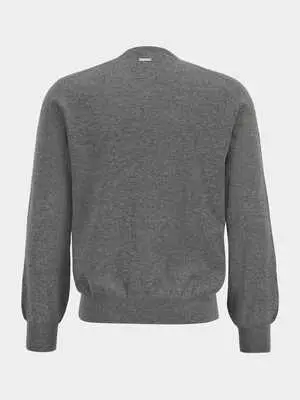 FERRAGAMO V-neck Virgin Wool Sweater - Grey