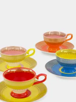 POLSPOTTEN Grandma Coffee Cup Set Of 4 - Multicolour