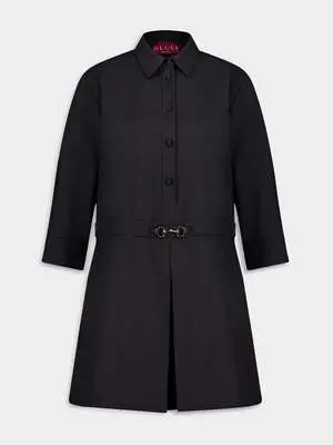 Gucci Wool Mini Dress With Horsebit Detail