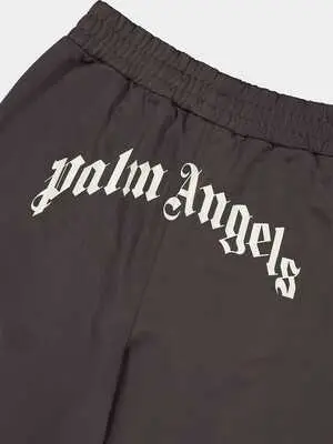 Palm Angels Track Shorts With Back Logo - Grey