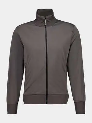 Palm Angels Track Jacket With Back Curved Logo - Grey