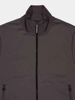 Palm Angels Track Jacket With Back Curved Logo - Grey