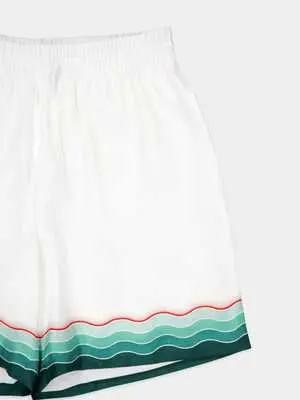 Casablanca Montagne Ondulée Silk Shorts - Multicolour