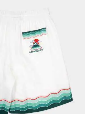 Casablanca Montagne Ondulée Silk Shorts - Multicolour