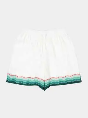 Casablanca Montagne Ondulée Silk Shorts - Multicolour