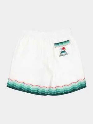 Casablanca Montagne Ondulée Silk Shorts - Multicolour