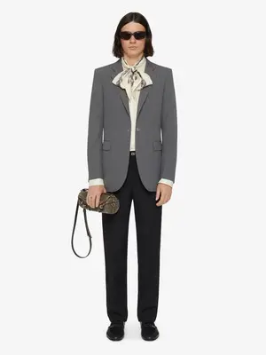 Givenchy Slim-fit Wool Jacket With 2g Clip - Grey