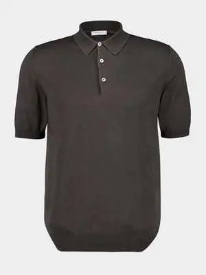 Boglioli Dark Grey Regular Fit Cotton Polo Grey