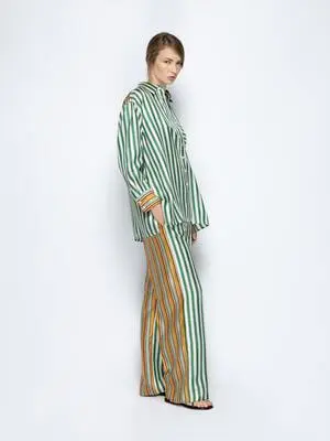 PAULA Multi Stripes Silk Twill Pants Multicolour