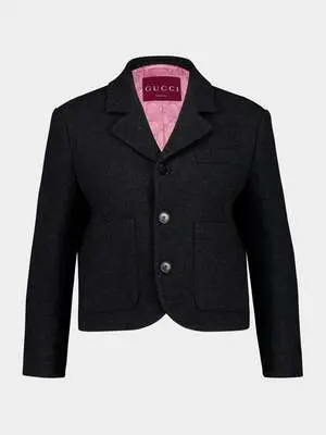 Gucci Heavy Wool Flannel Jacket - Grey