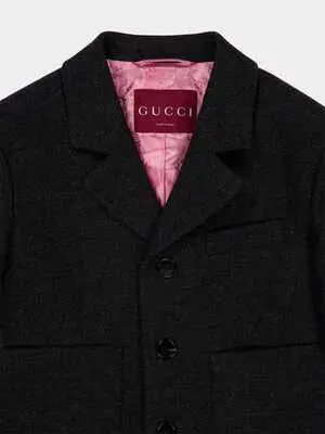 Gucci Heavy Wool Flannel Jacket - Grey