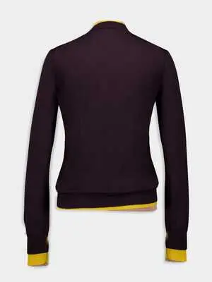 Fendi Logo Jacquard Wool-blend Jumper - Purple