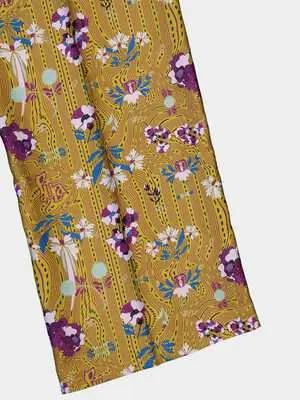 PAULA Sonia Floral Printed Silk Twill Trousers - Multicolour