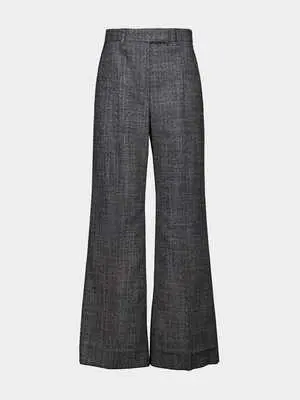 Valentino Garavani Wool Mouliné Palazzo Trousers - Grey