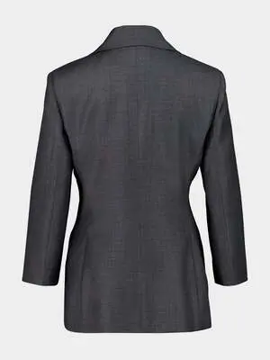 Givenchy Mix Wool Single-breasted Blazer - Grey