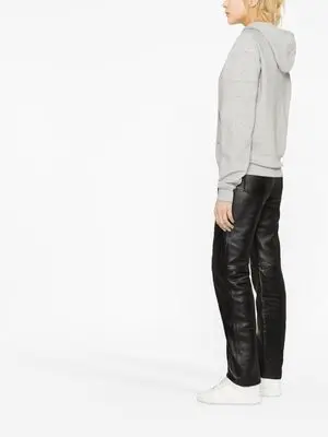 Saint Laurent Cotton Fleece Hoodie - Grey