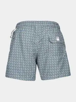 Fedeli Printed Madeira Swim Shorts - Green