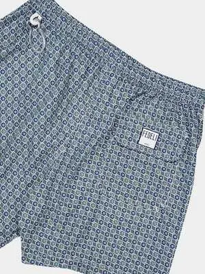 Fedeli Printed Madeira Swim Shorts - Green